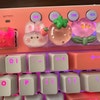 ARTISAN Strawberry Bunny Keycap Pink Green Transparent Cute Kawaii ...