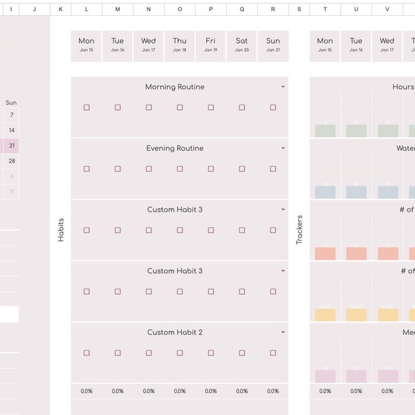 Social Media Content Planner & Calendar Template With Analytics, Yearly ...