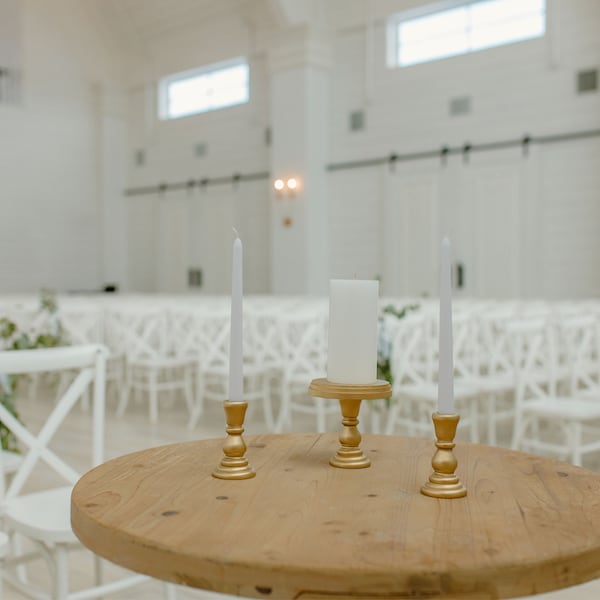 Unity Candles and Holders Set for Wedding (set of 3), Gold Wooden ...