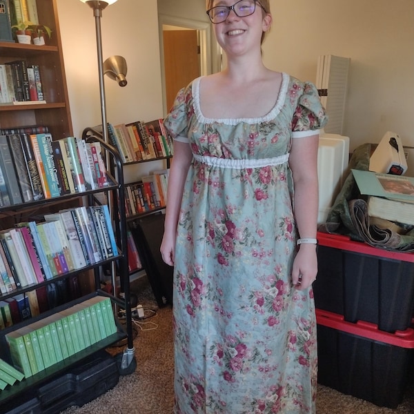 Digital PDF Pattern for Regency Dress - Drawstring Neckline and Waist ...