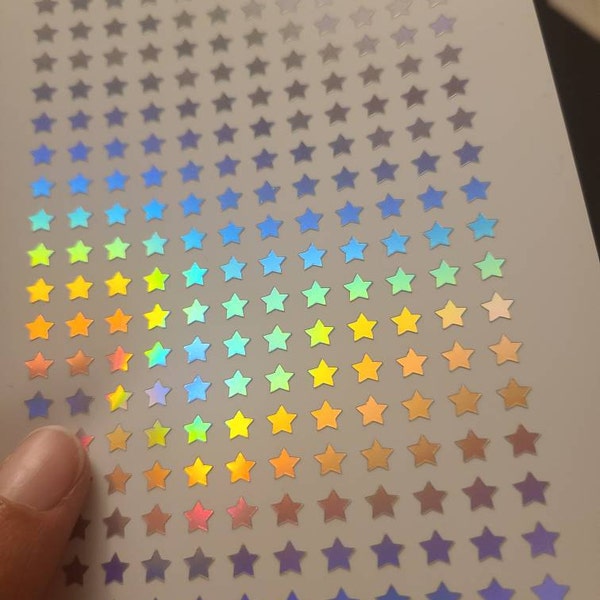 4mm Holographic Star Stickers, Tiny Stars Stickers, Vinyl Holo Stickers ...