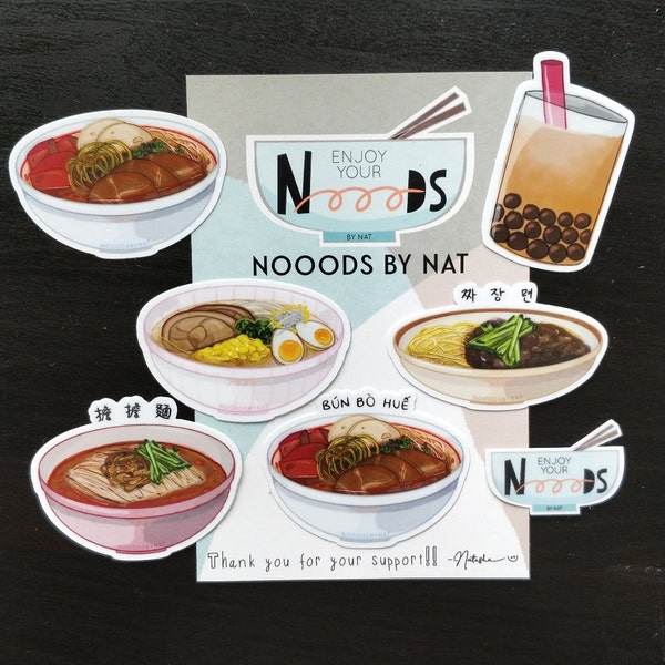Bun Bo Hue Vietnamese Noodle Sticker | Asian Noodles Die Cut Premium ...