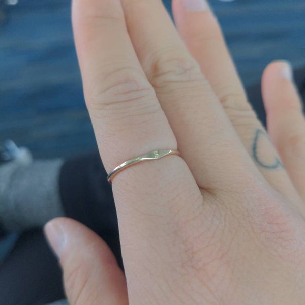 Tiny Initial Ring, Gold Fill or Sterling Silver, Personalizable Letter Ring by Lumin Jewelry ...