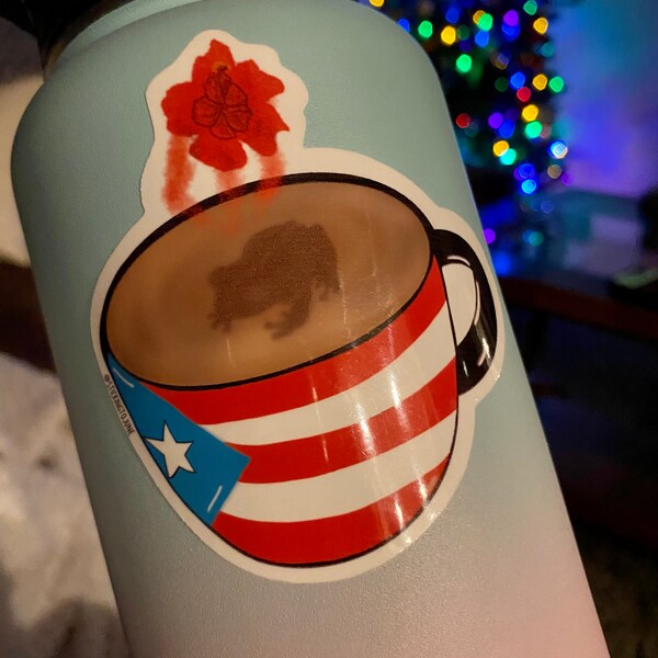 Moca Puerto Rico Map Matte Sticker for Laptops, Water Bottles, and ...