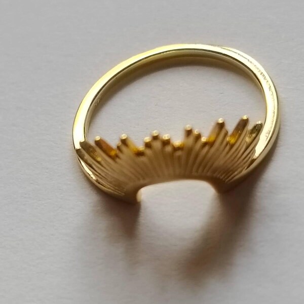 Sun Ring - Rising Sun Ring - Gold Dainty Ring - Spike Ring - Statement ...
