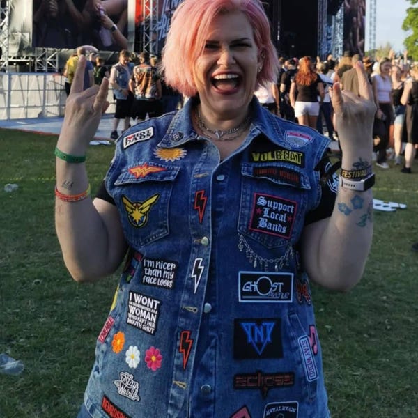 Dark Synth Synthwave Embroidered Patches Vibrant Color - Green and ...