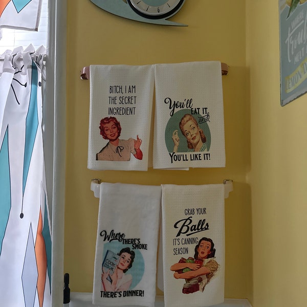 Retro Sassy II -6 Pack|funny Towel|adult Humor|housewarming Gift ...