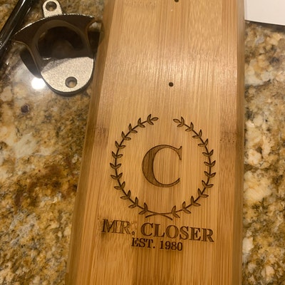 Personalized Bamboo Wall Mounted Bottle Opener Engraved Bottle Opener ...