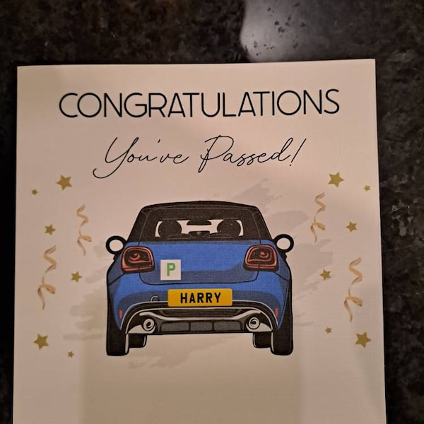 Personalised Congratulations Driving Test Greetings Card - Passed ...