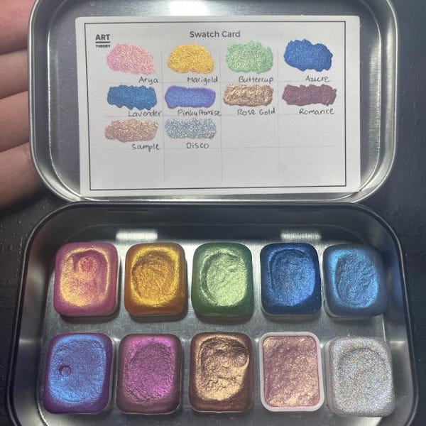 Shimmer Watercolor Set for Artist Dot Card Chrome Watercolor Trial Pack ...
