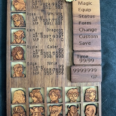 Custom Wooden Final Fantasy IV Menu Screen With Characters You Can Pick ...