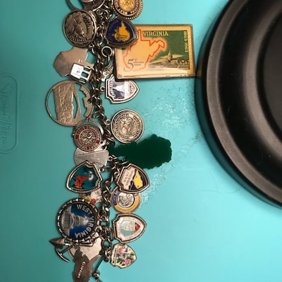 Canada Enamel Nova Scotia Map Bracelet Charm Travel Sterling - Etsy