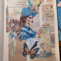 Distressed Blue and Gold Digital Paper: Vintage Grunge Textures ...