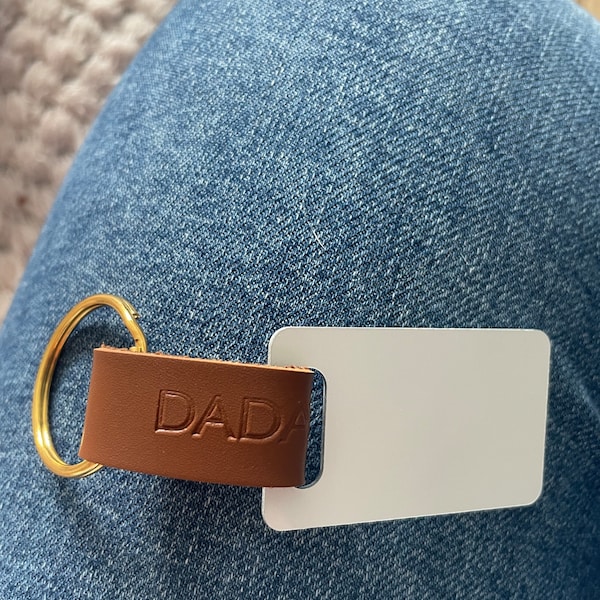 Personalised Dad Photo Keyring / Leather Photograph Keychain ...