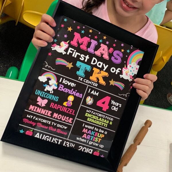 Unicorn First Day of School Sign Girl First Day of School Sign ...