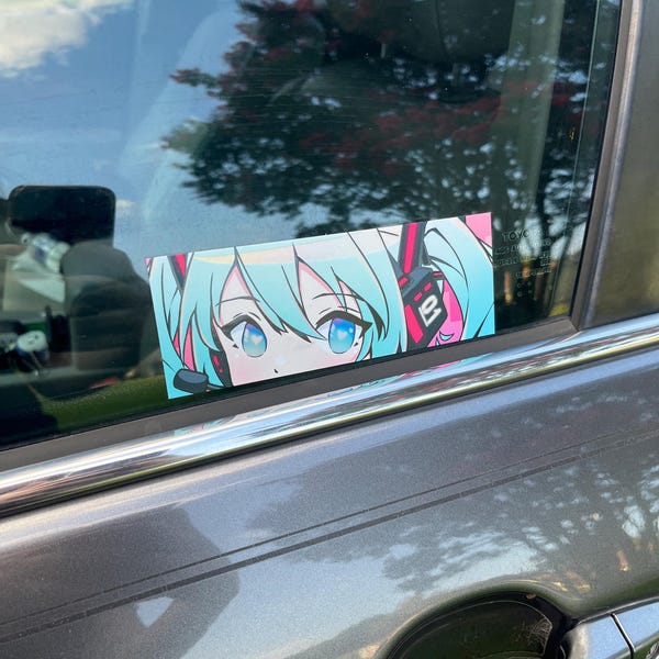 Miku Holographic Vinyl Sticker [v2] - Vocaloid Hatsune Miku Peeker ...