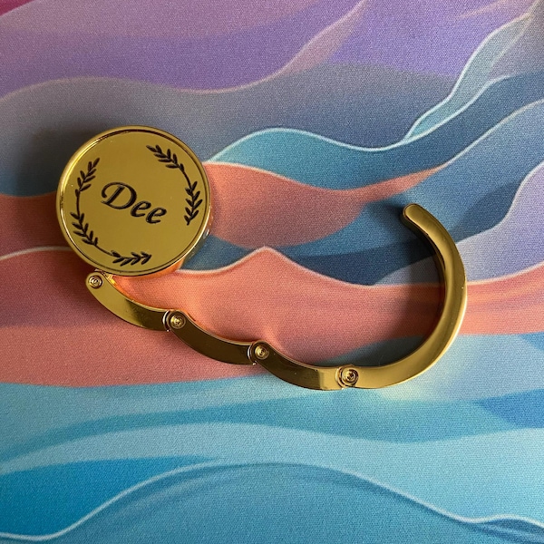 Custom Engraved Purse Hook Sets, Personalized Folding Handbag Hanger ...