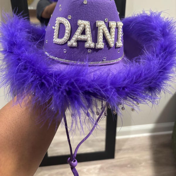 Red Cowboy Hat With Feather Boa, Western Hat, Bachelorette, Felt Hat ...