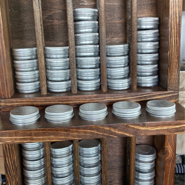 1 Oz Tin Display / 2 1/8" Tin Display / Solid Cologne Display / Lips ...