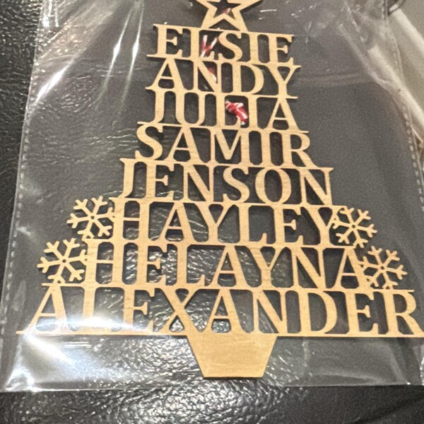 Family Name Christmas Tree Decoration - Etsy UK
