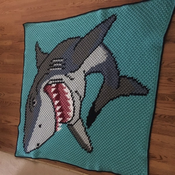 C2C Shark Crochet Pattern / C2C Blanket / C2C Graphgan / C2C Patterns ...