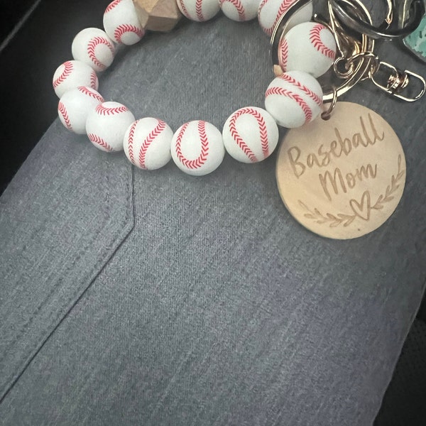 Baseball Mom Keychain Wristlet, Baseball Mom Gifts, Baseball ...