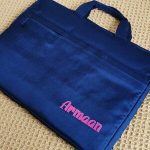 Personalized Leather Laptop Bag, Custom Name Messenger Bag, Initial ...