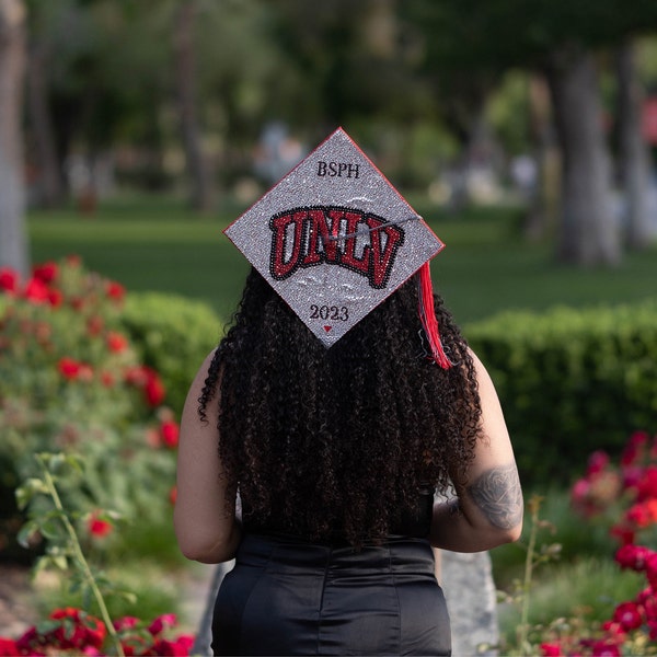 Graduation Cap, Customized Graduation Cap, Rhinestoned Bling Graduation ...