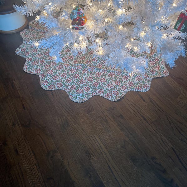Burnt Orange, Tangerine With Green Floral Tablecloth, Indian Hand Block ...