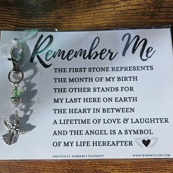 The ORIGINAL Remember Me Poem & Charm Sympathy Gift, Loss, Memorial ...