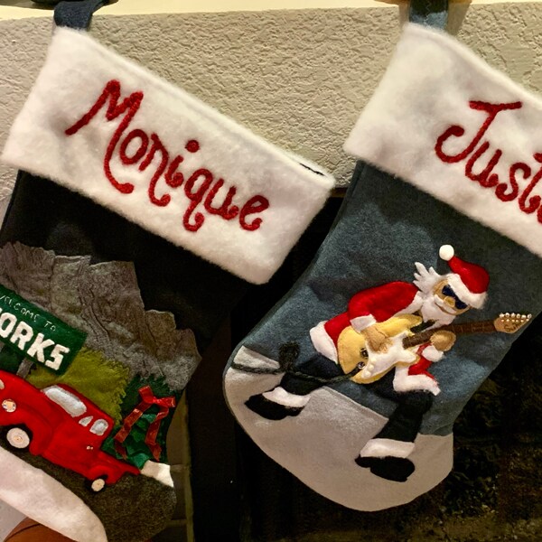 Guitar Christmas Stocking--"shredding Santa" - Etsy