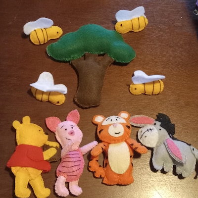 Winnie the Pooh Felt Pattern, Set of 5 PDF Plushie Pattern, Pooh Bear ...