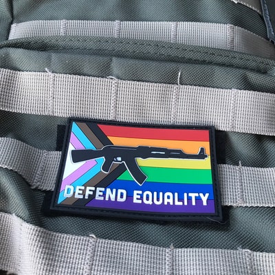 AK-47 Defend Equality Progress Pride Flag PVC Patch With Hook and Loop ...