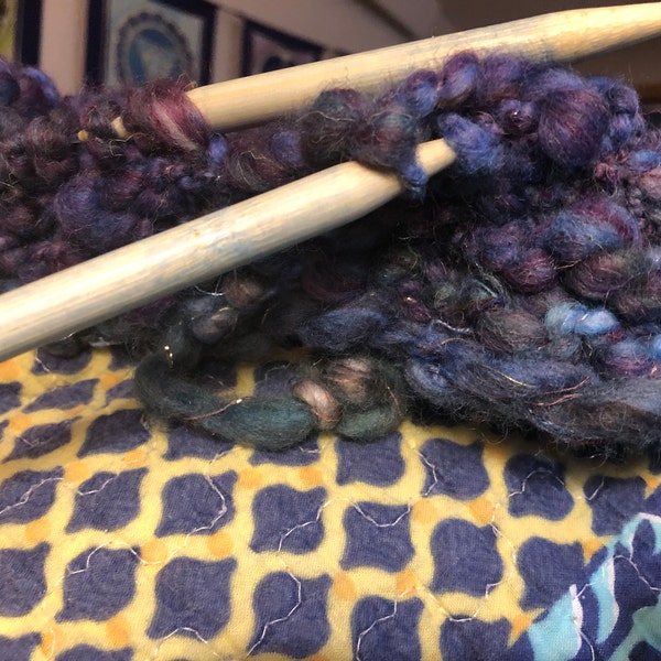 Mossy Green Art Yarn/ Thick & Thin Yarn/ Hand Spun Yarns/ Slubs/ Coils ...