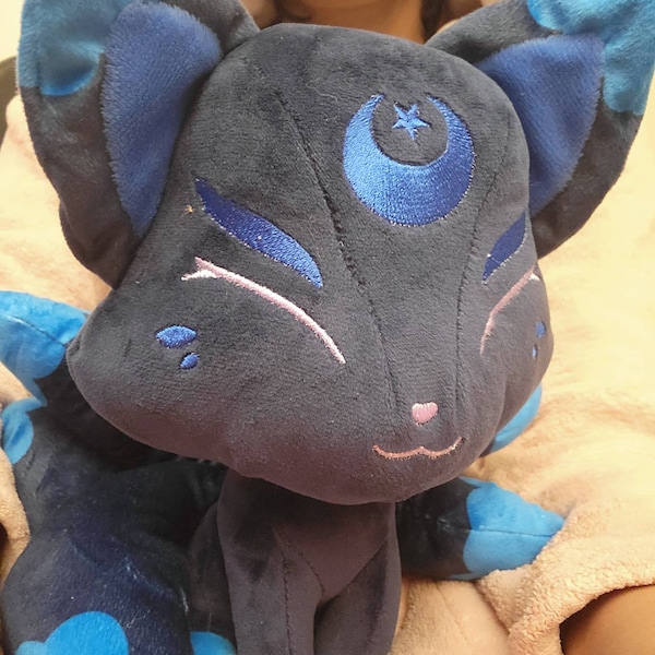 Kawaii Kitsunes Zenith Plushie | Cute Kitsune Plushie | Dark Moon Fox ...