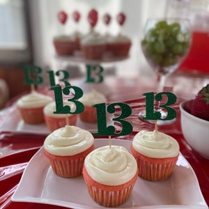 Number 13 Cupcake Toppers Thirteen Food Picks 13th Birthday - Etsy