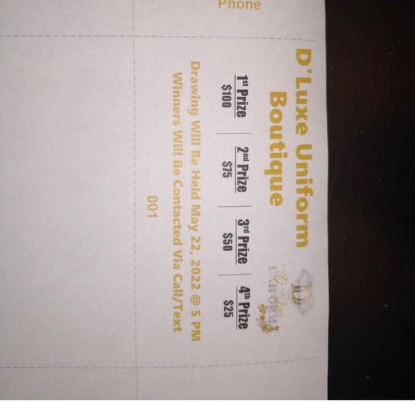 Custom Printed Raffle Tickets With Perforated Stub | Full-color Design ...