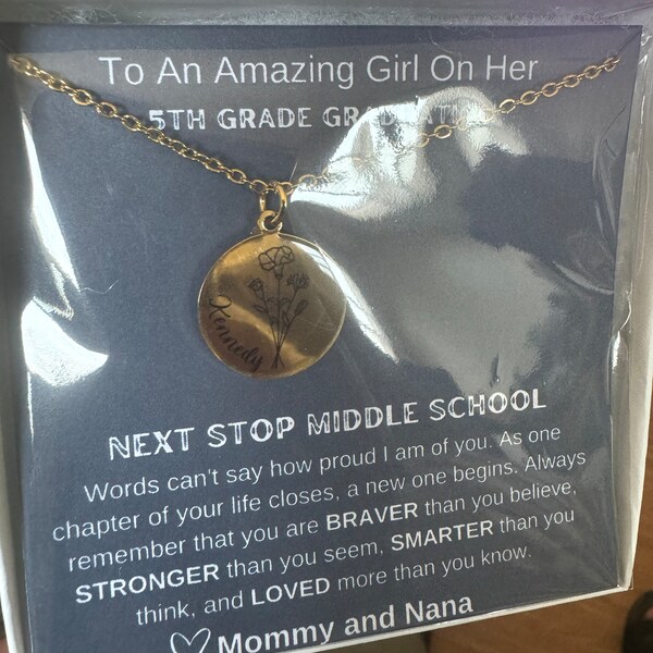 8th Grade Graduation Necklace Custom Middle School Graduation Jewelry ...