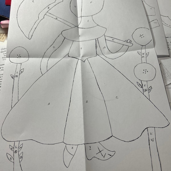 Parasol Lady With Flowers Quilt Block Paper Pattern Only (not a Kit) - Etsy