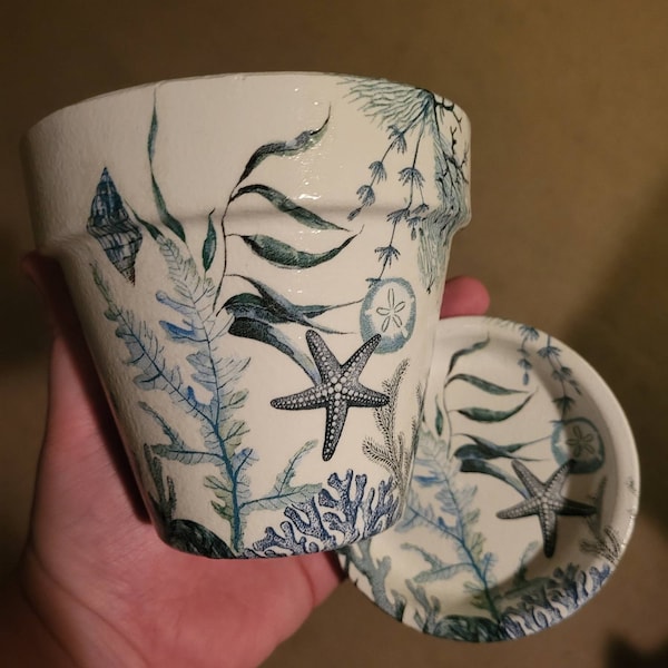 Hand Decorated Red Poppy Flower Pot - Etsy