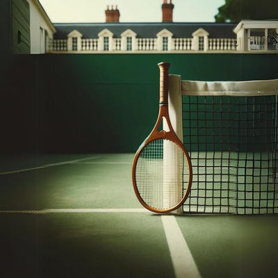 Vintage Tennis Racquet and Court Art Print Classic Sports Decor - Etsy