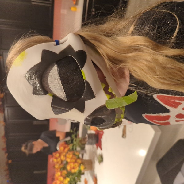 Toony Cat Feline Bone Skull Mask - Movable Moving Hinge Jaw- 3D Printed ...