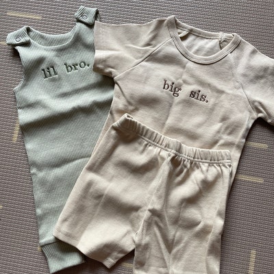 Summer Personalised Child Ribbed Sets Embroidered Kids Sets ...