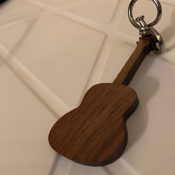 Personalized Guitar Keychain Walnut / Personalized Music Gift / Music ...