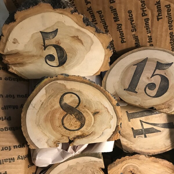 Wedding Decor Table Numbers Table Number Wedding Wood Slice Table ...