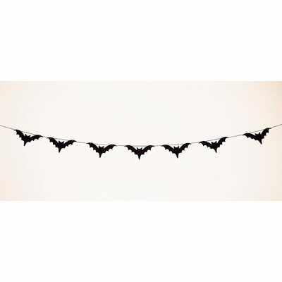 Halloween Bat Garland, Bunting Party Decor, October Birthday Banner ...