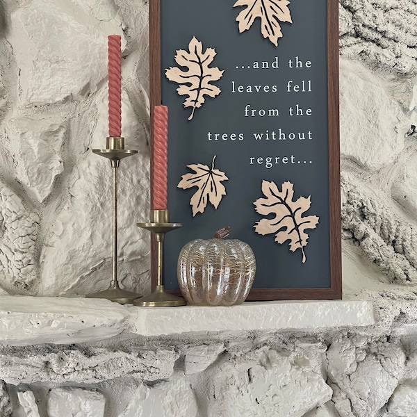 Fall Wood Sign, Fall Leaves, Fall Home Decor, Lasercut Wood Sign, Signs ...
