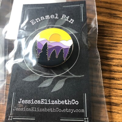 Subtle Nonbinary Flag Enamel Pin Mountain Pin Pride Pin Enamel Cute Pin Set Pins Laple Pin Hard ...