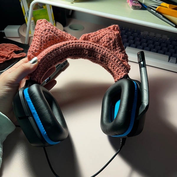 PATTERN | 3D Crochet Cat Ears for Headset - Etsy