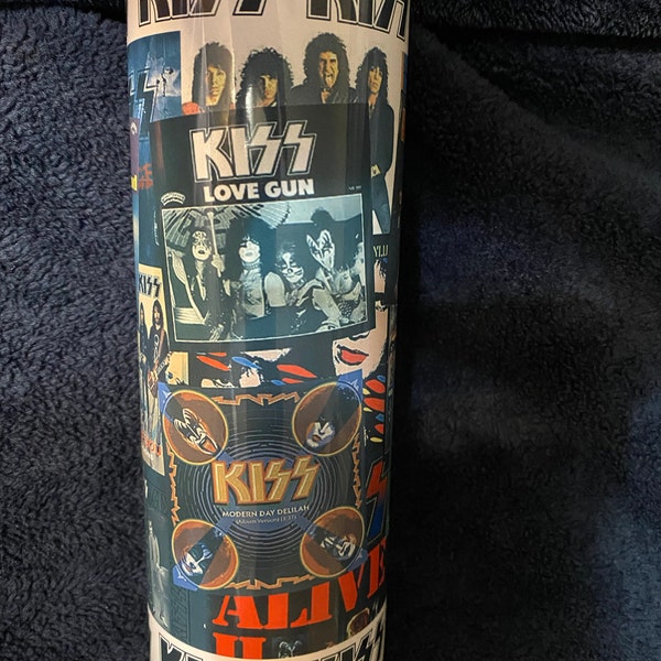 Kiss Rock Music Sublimation Waterslide Design 20oz Tumbler Full Wrap ...